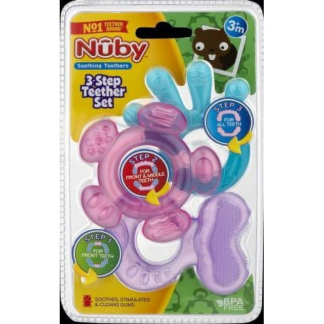 Nuby 3 Stage Teether Set, Colors May Vary - Walmart.com