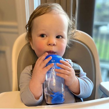 Nuby No-Spill 360 Weighted Straw GripN’Sip Cup Gray - Walmart.com