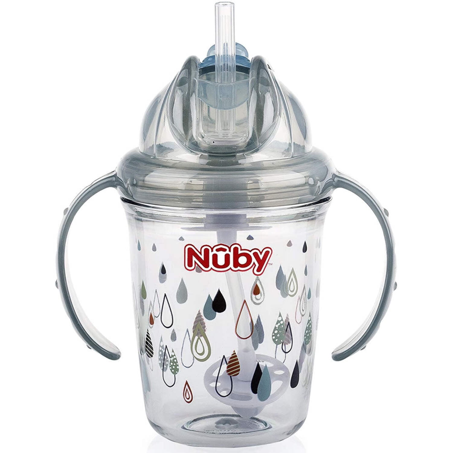 Nuby Active Sipeez 360 Flip N' Sip Straw Sippy Cup, Raindrops - Walmart.com