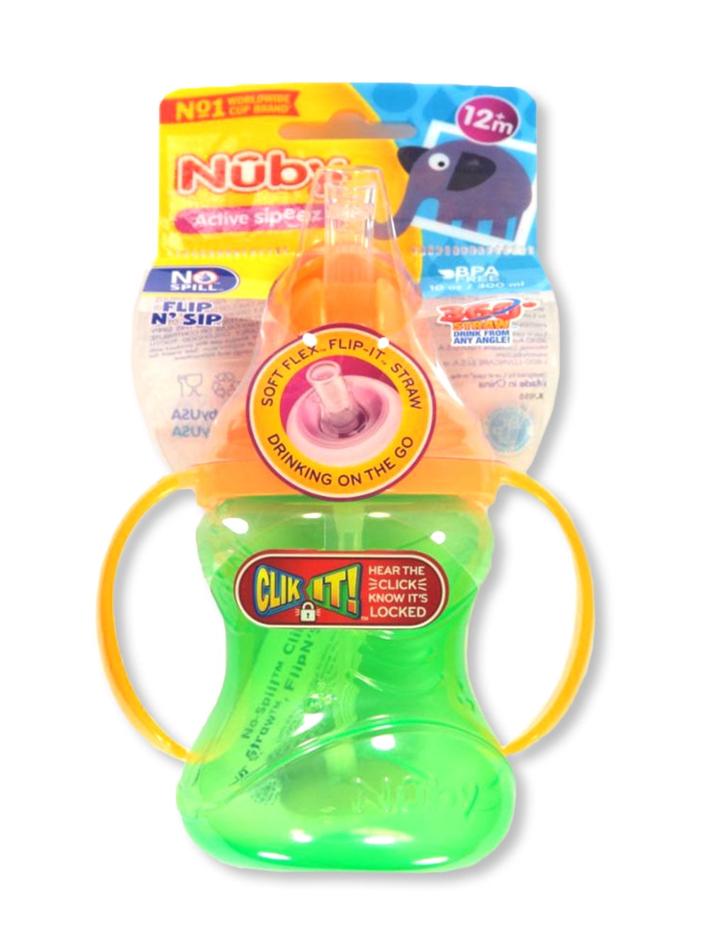 Nuby Active Sipeez Flip 'n Sip Sipper Cup (10 oz.) - green, one size ...