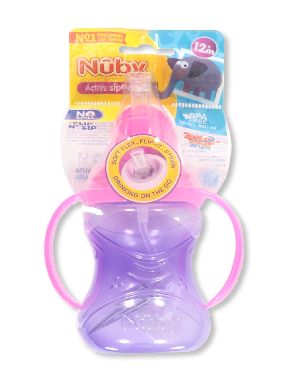 Nuby Active Sipeez Flip 'n Sip Sipper Cup (10 oz.) - purple, one size - Walmart.com