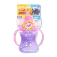 nuby two-handle flip n' sip straw cup, 8 ounce, green with pink - Walmart.com