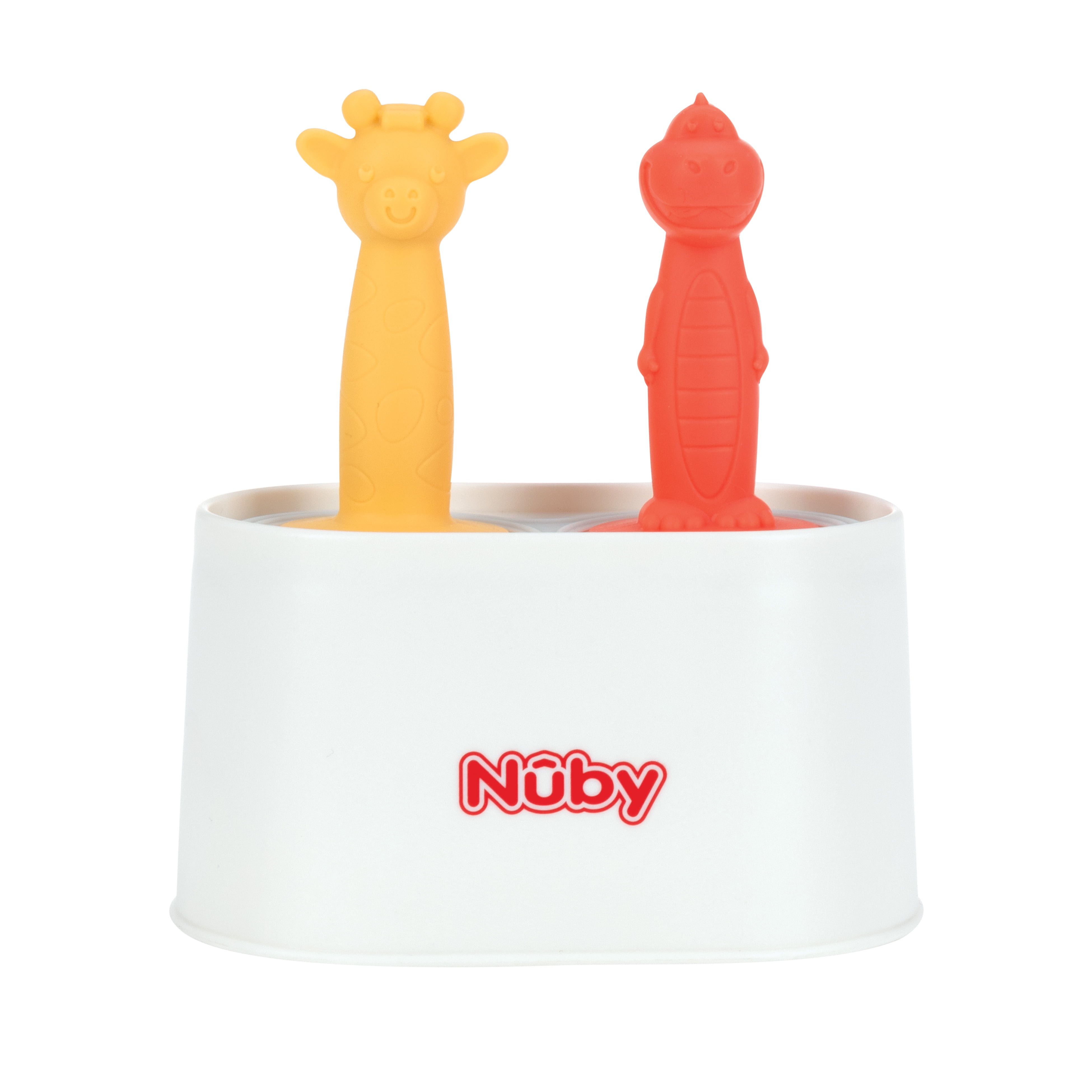 Nuby Animal Pops Ice Pop Mold for Infants, Silicone 2 Count with Easy ...