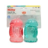 Nuby No-Spill Super Spout Grip N' Sip, Red and Blue, 4 Plus Months, 4 Count - Walmart.com