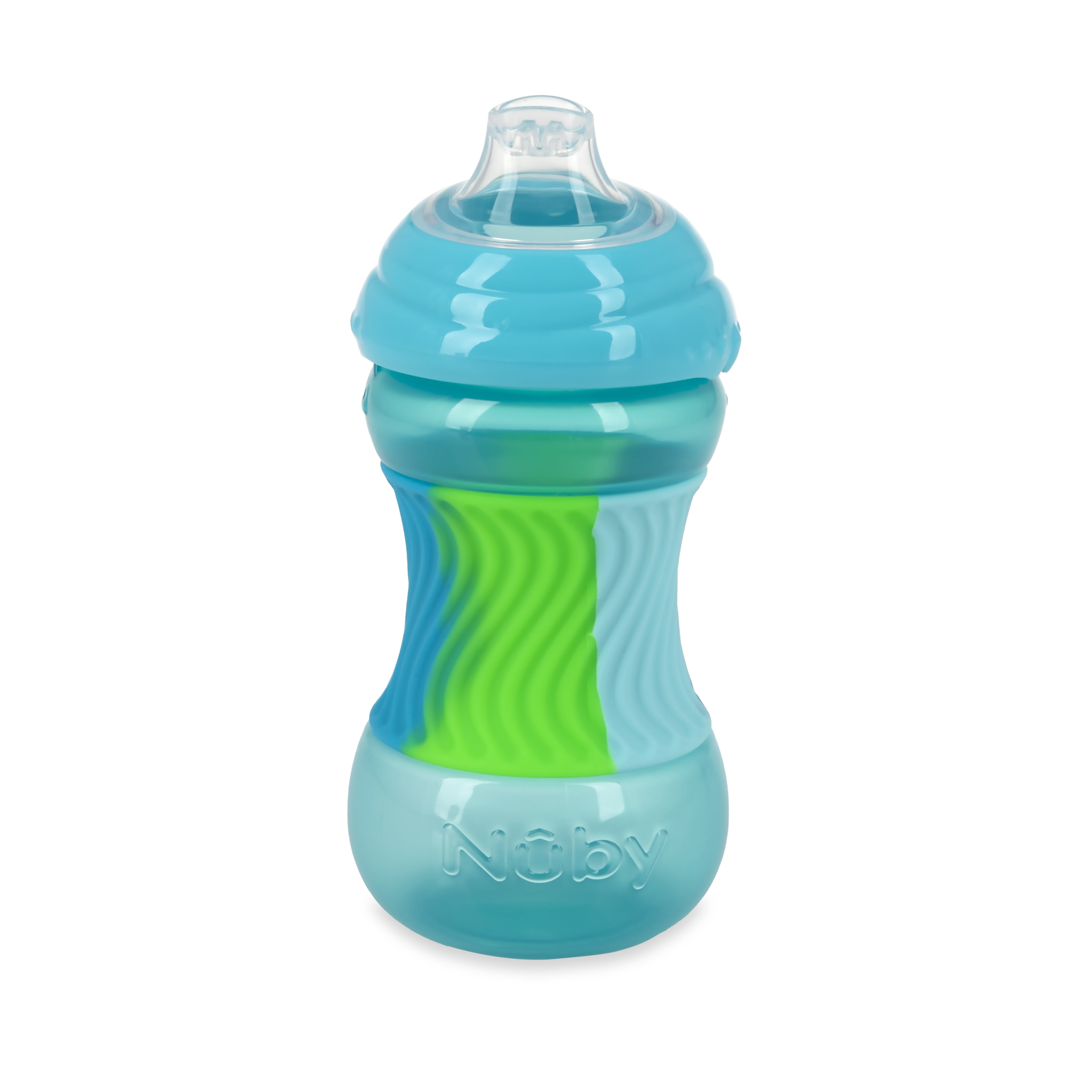 Nuby 2367461 10 oz Sili Bands Soft Spout Cups, Aqua - Pack of 12 ...