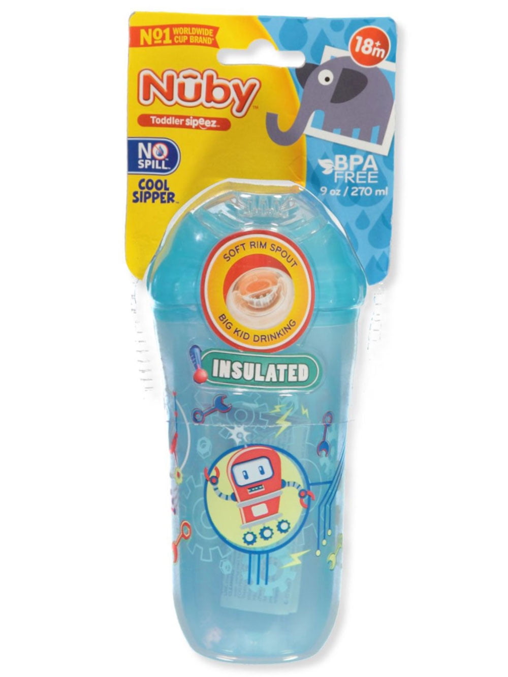 Nuby Baby Cool Sipper Insulated Toddler Cup - blue, one size - Walmart.com