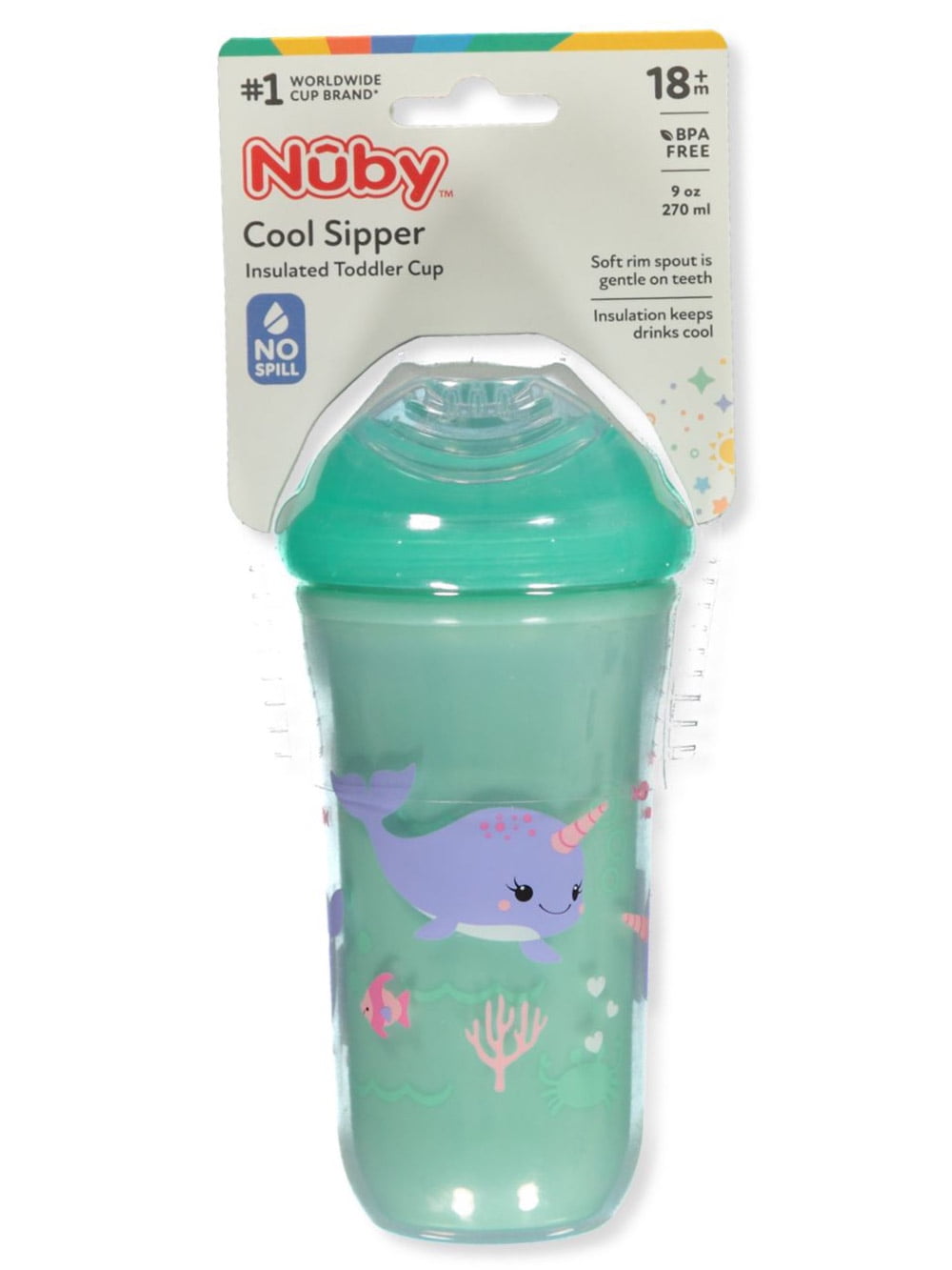 Nuby Baby Cool Sipper Insulated Toddler Cup - mint, one size - Walmart.com
