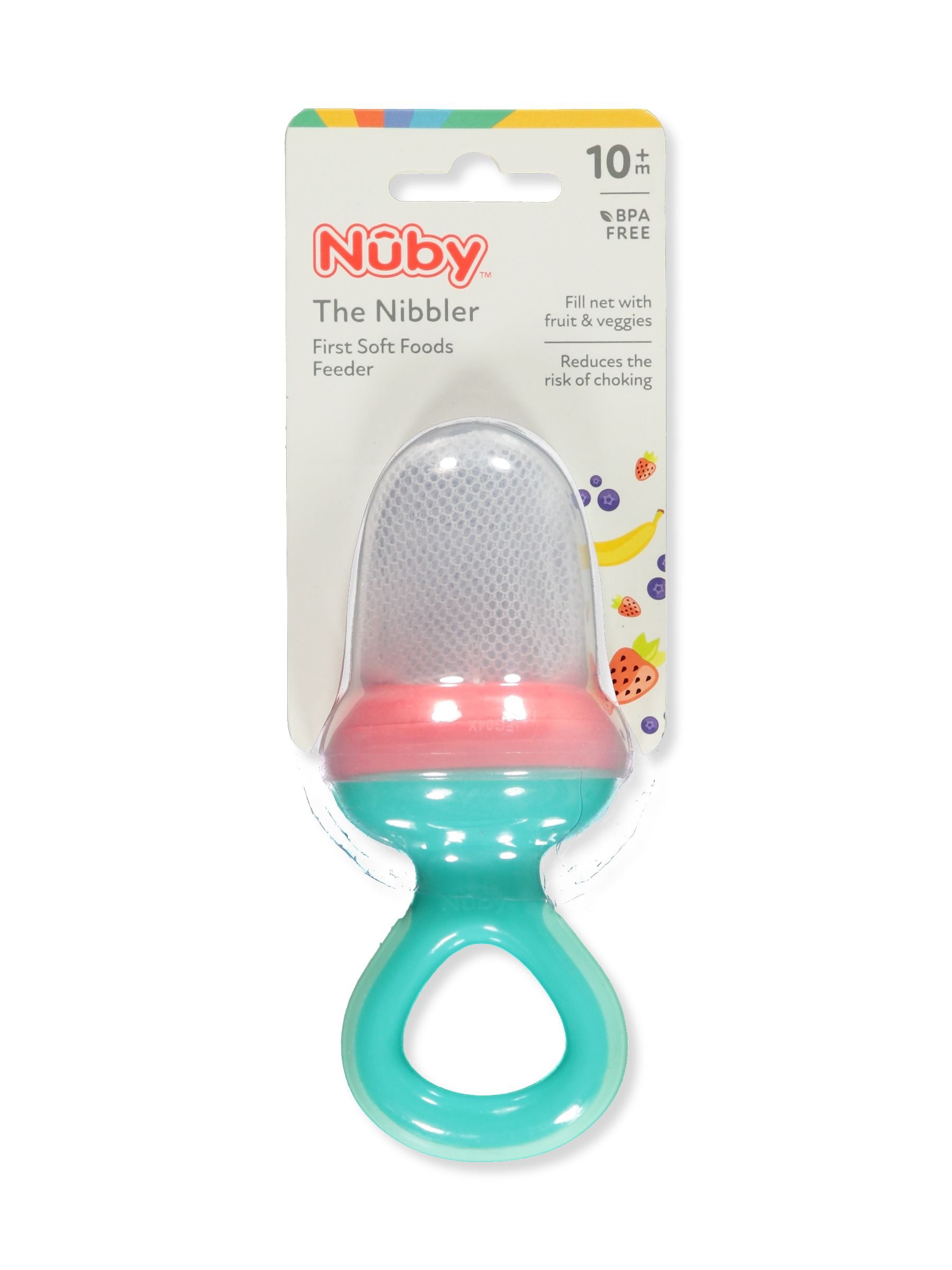 Nuby Baby Nibbler Soft Food Baby Feeder - aqua/coral, one size ...