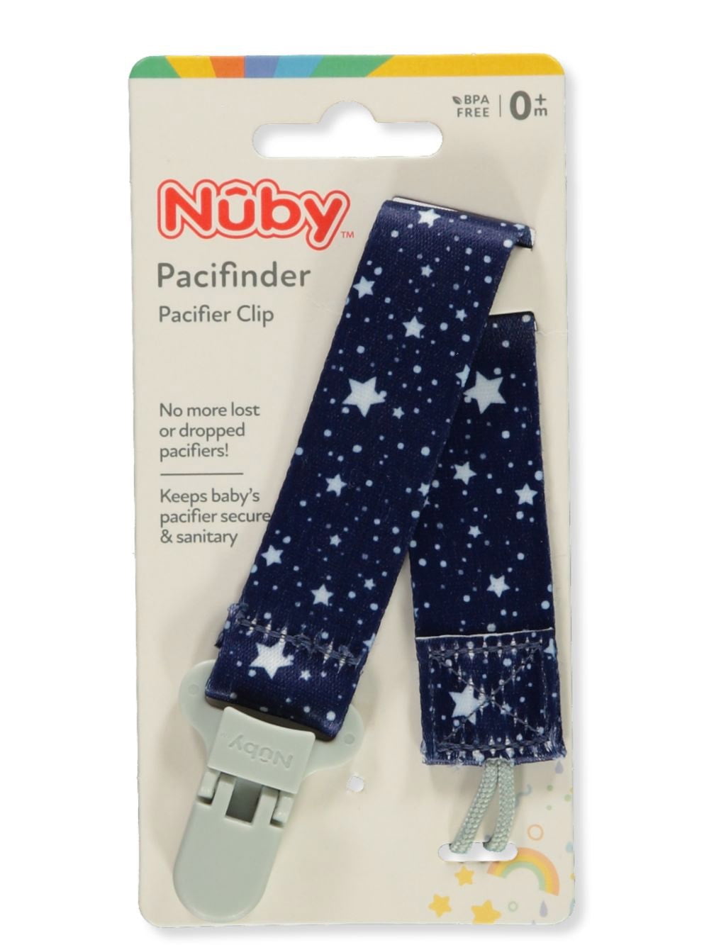 Nuby Baby Pacifinder Pacifier Clip - navy/white, one size - Walmart.com