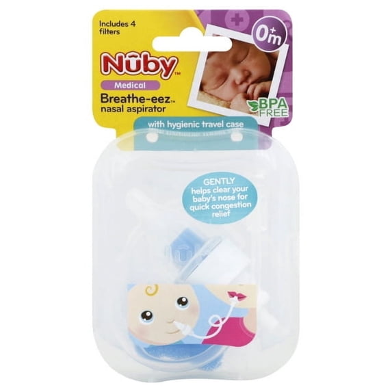 Nuby Breathe-eez Nasal Aspirator w/Travel Case HSA/FSA Eligible ...