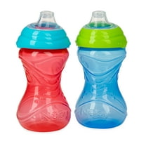 Nuby No-Spill Easy Grip Soft Spout Sippy Cup for Babies, 10 fl oz, Aqua Blue - Walmart.com