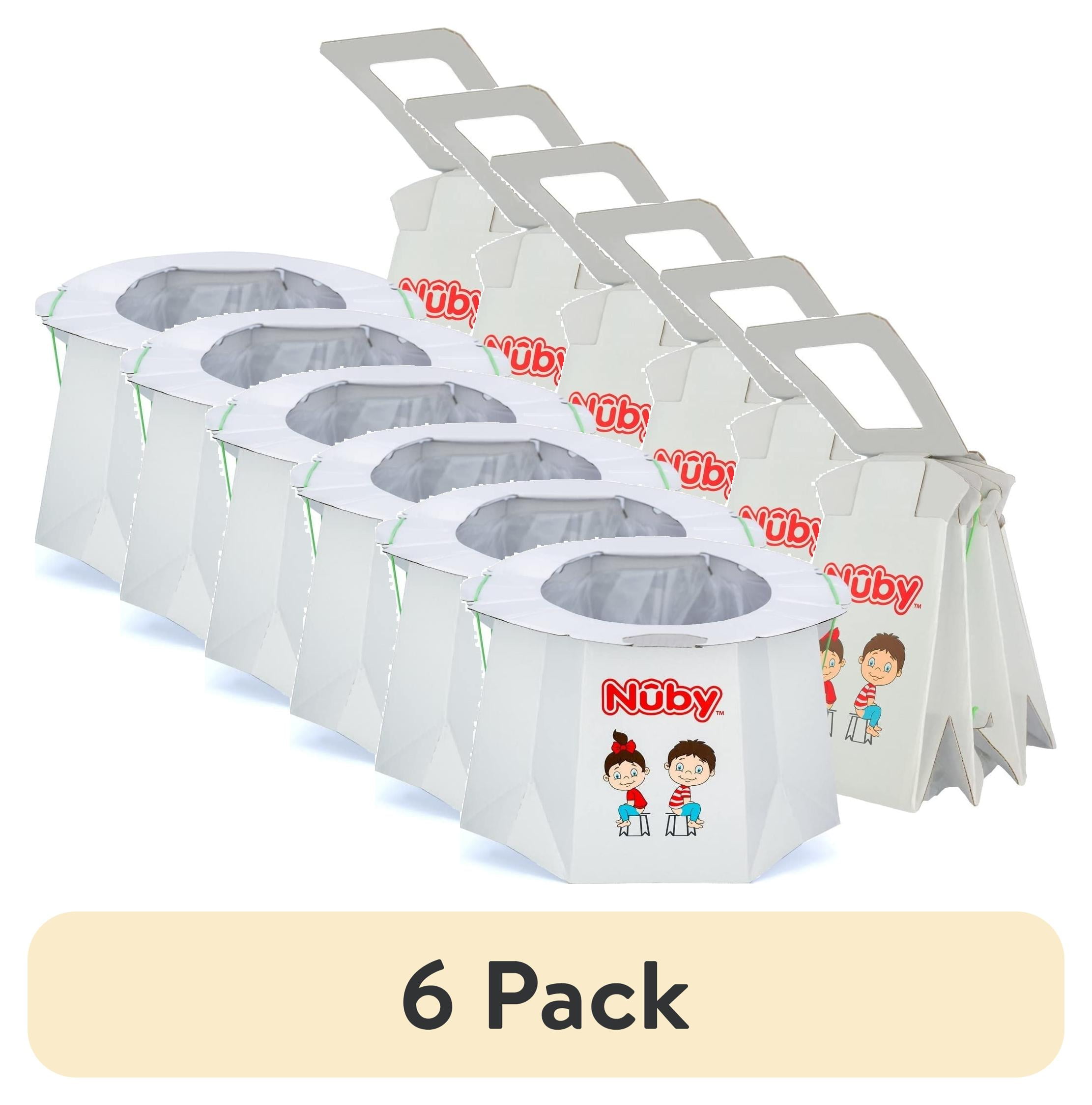 (6 pack) Nuby Disposable Travel Potty with Liner - Foldable and ...
