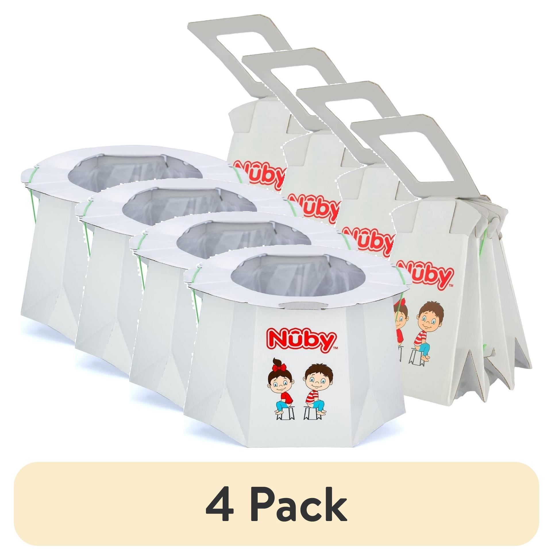 (4 pack) Nuby Disposable Travel Potty with Liner - Foldable and ...
