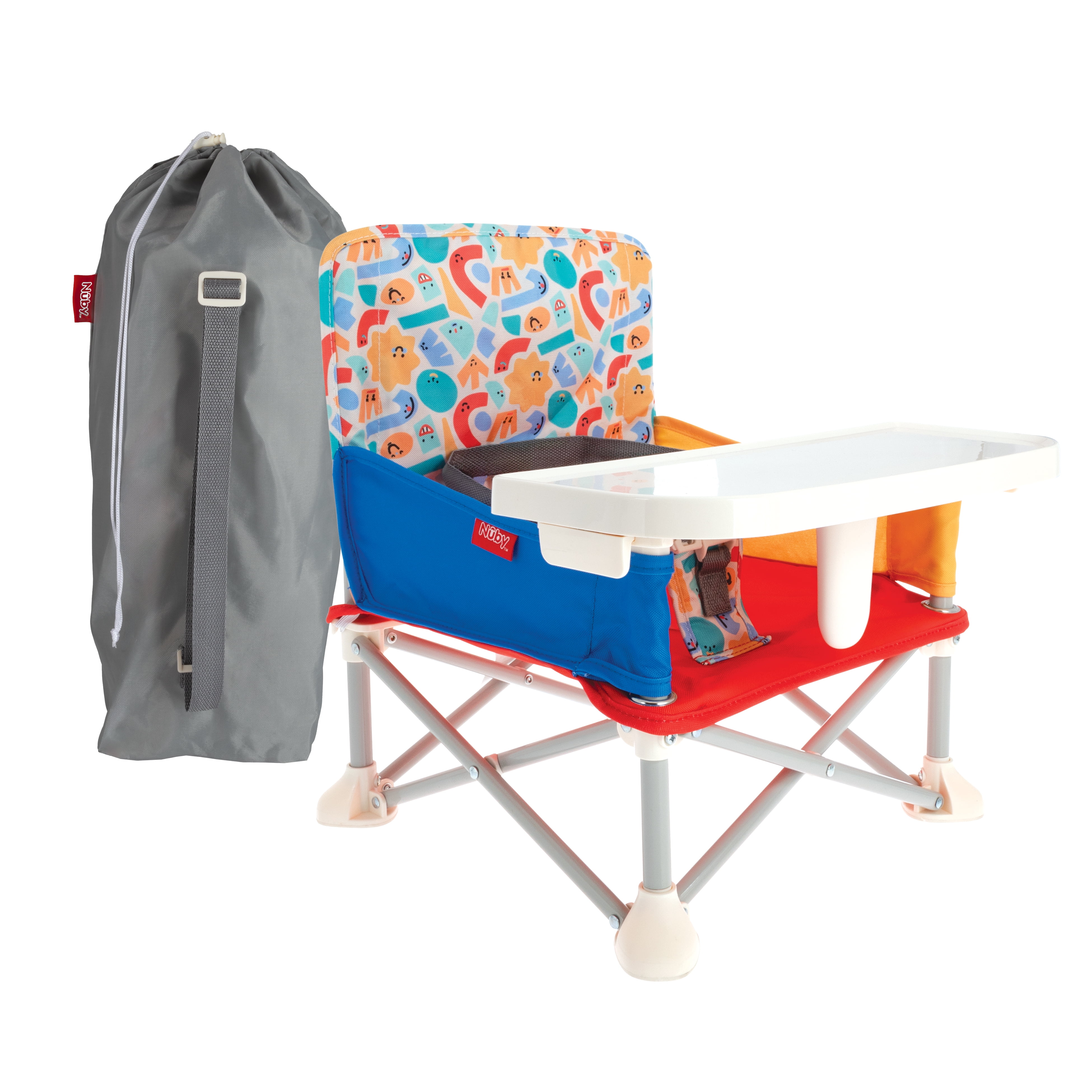 Nuby Pop-Up Portable Booster Seat with Removable Tray, Fun Faces ...