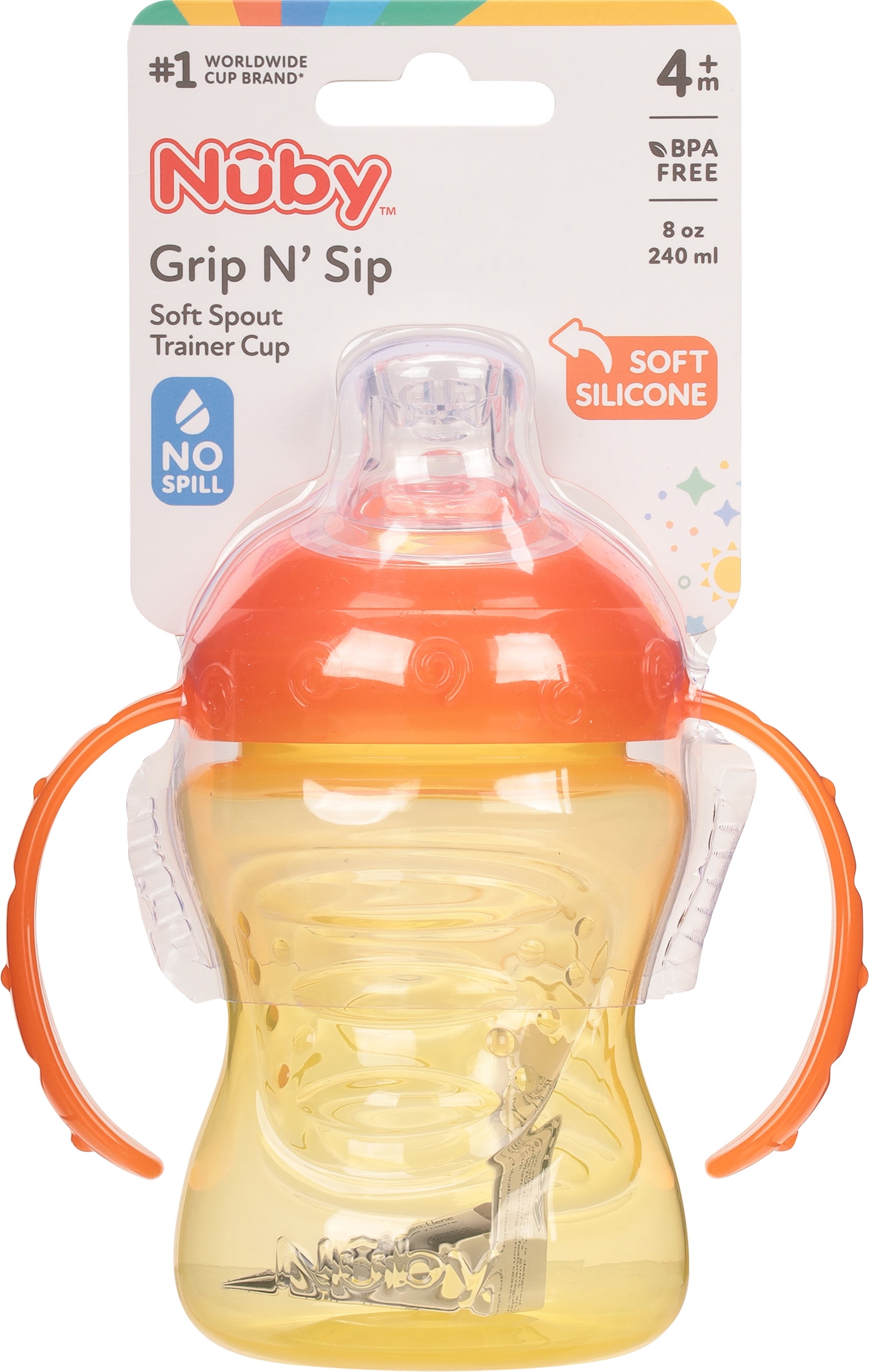 Nuby 4m+ Grip N' Sip Soft Spout Trainer Cup 1 ea - Walmart.com