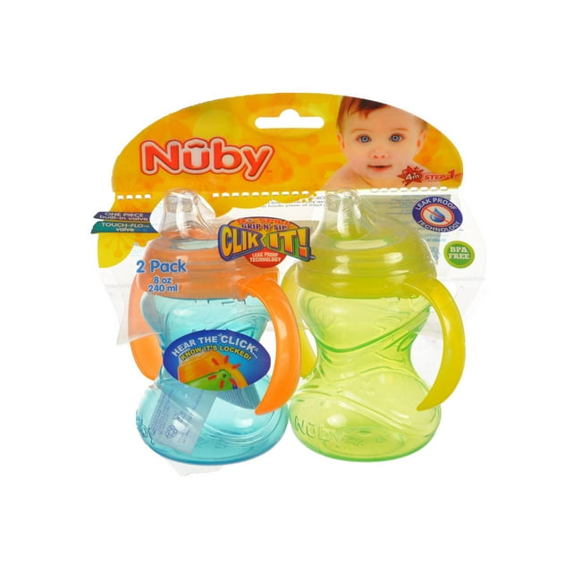 Nuby Grip n' Sip 2-Pack Sippers (8 oz.) - orange/multi, one size ...