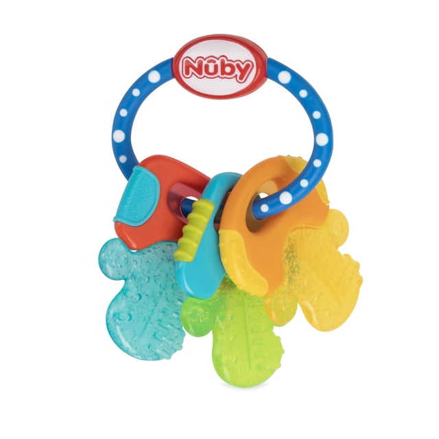 Nuby IcyBite Textured and Soothing Teether for Baby, Multicolor Keys ...