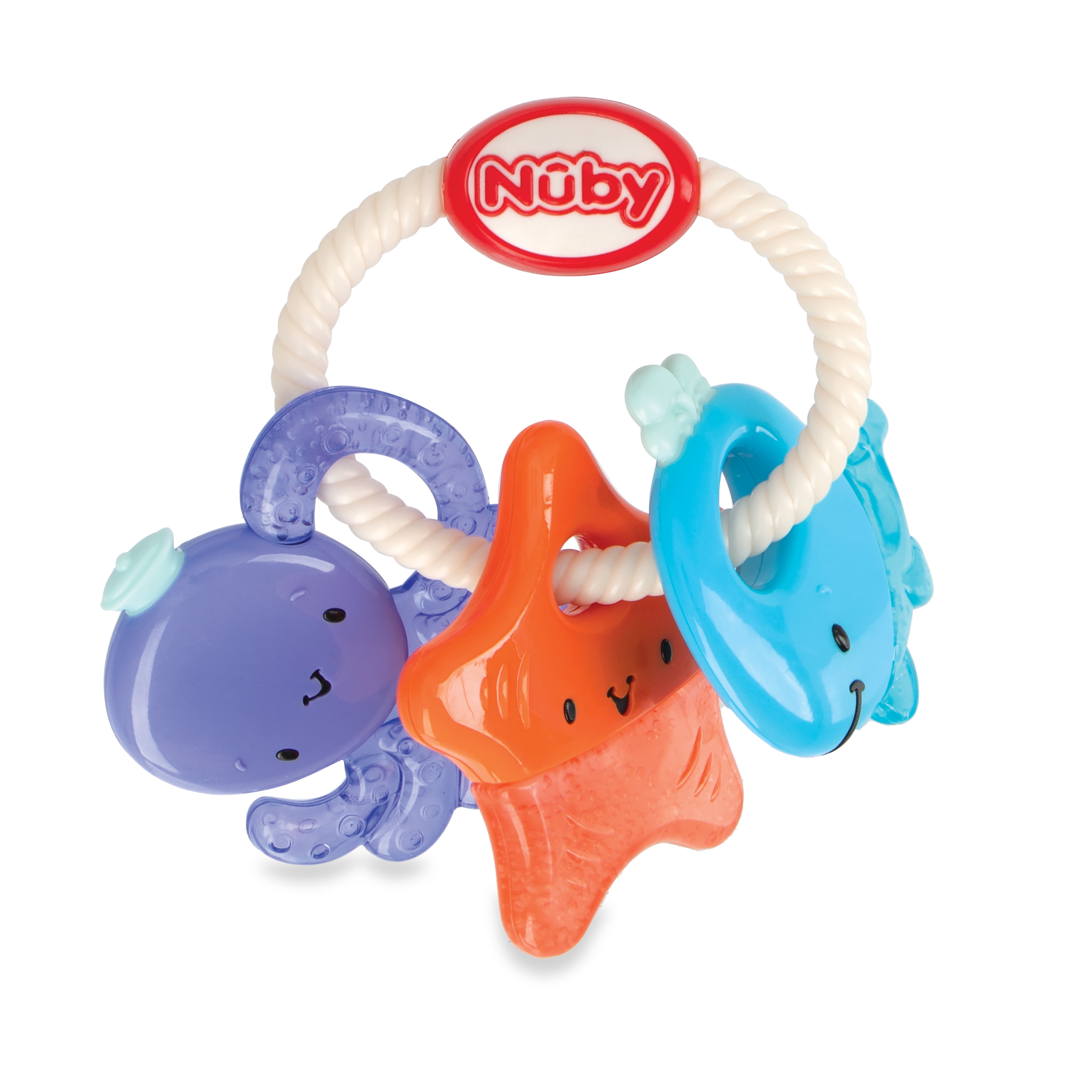 Nuby IcyBite Sea Teether Ring for Babies, Multicolor Sea Creatures ...