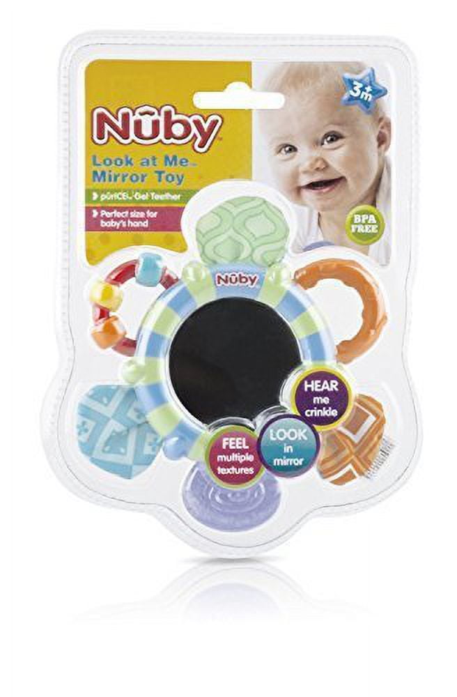 Nuby Look-at-Me Mirror Teether Toy Blue Green - Walmart.com