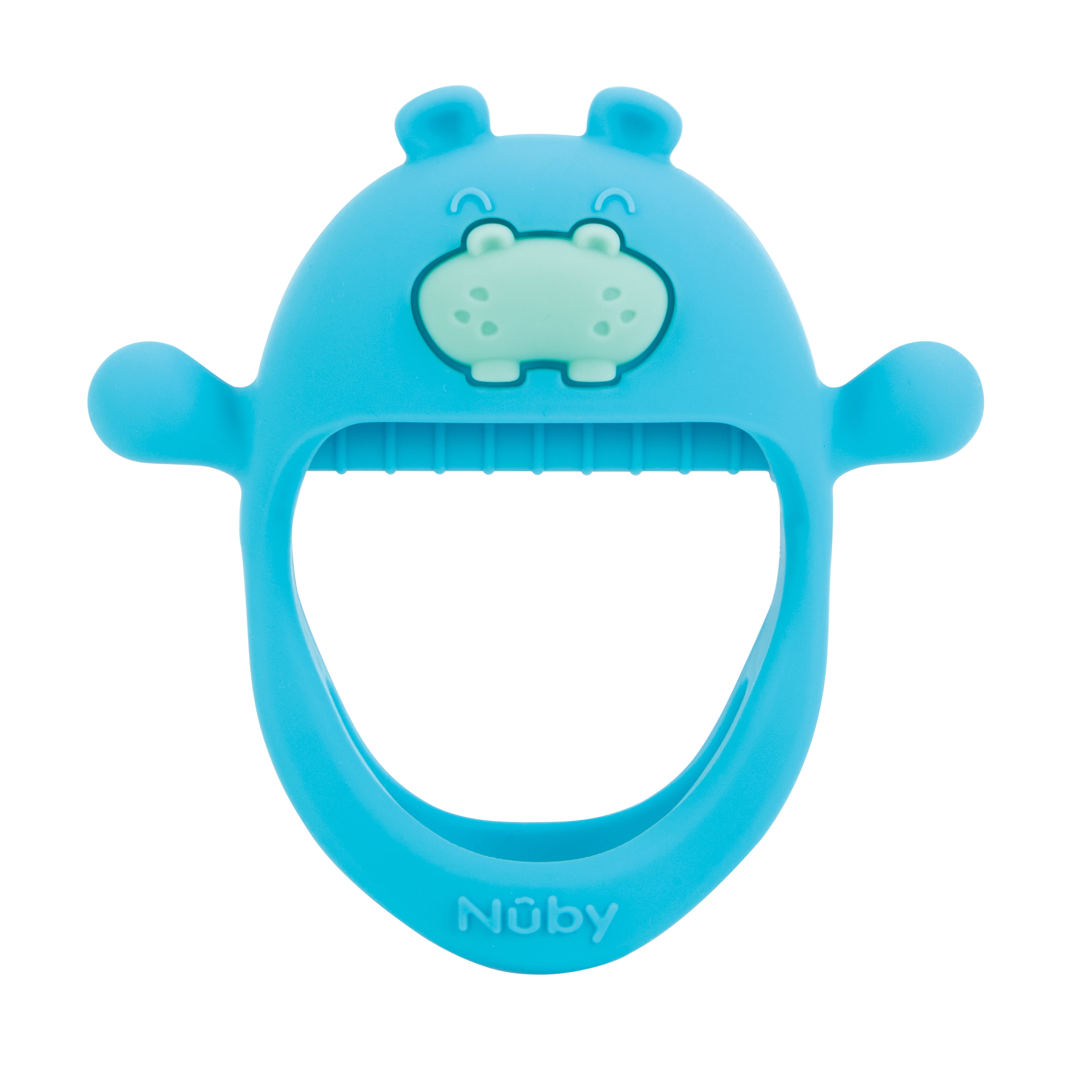Nuby Mini Wrist Grip Silicone Teething Mitten for Babies, Hippo ...