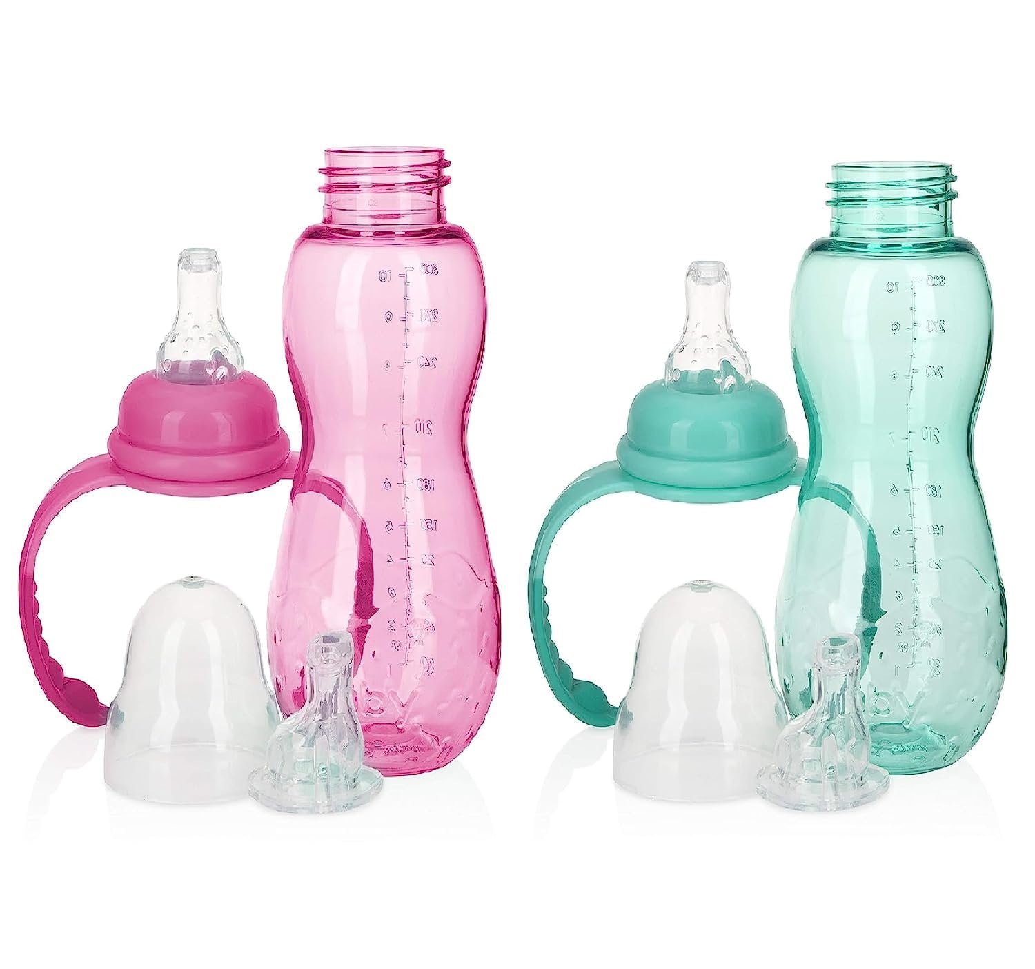Nuby New 3 Stage Ultra Durable Tritan Grow with Me No-Spill Bottle to ...
