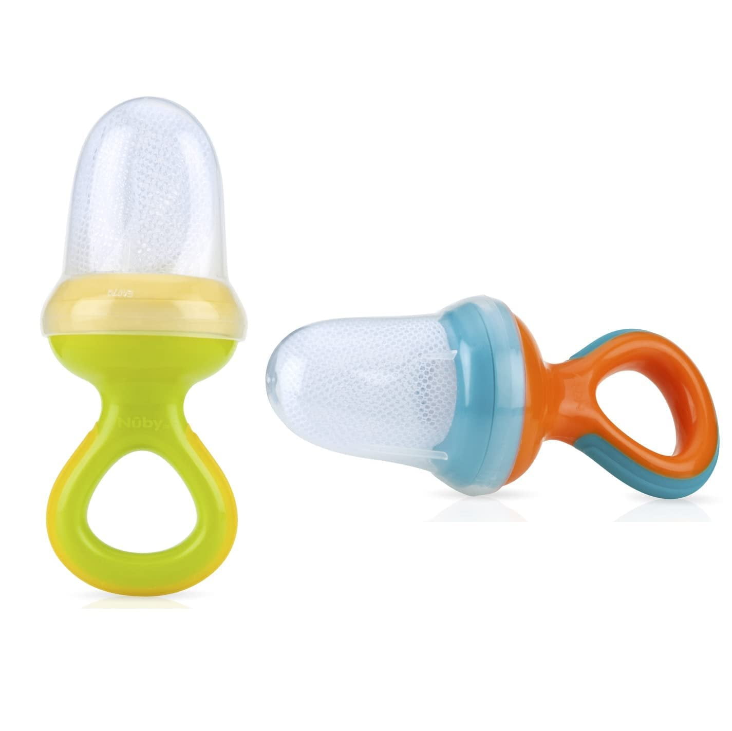 Nuby Baby Fruit Feeder, Mesh Soft Foods Feeding Set, Orange and Green, 2 Pack - Walmart.com