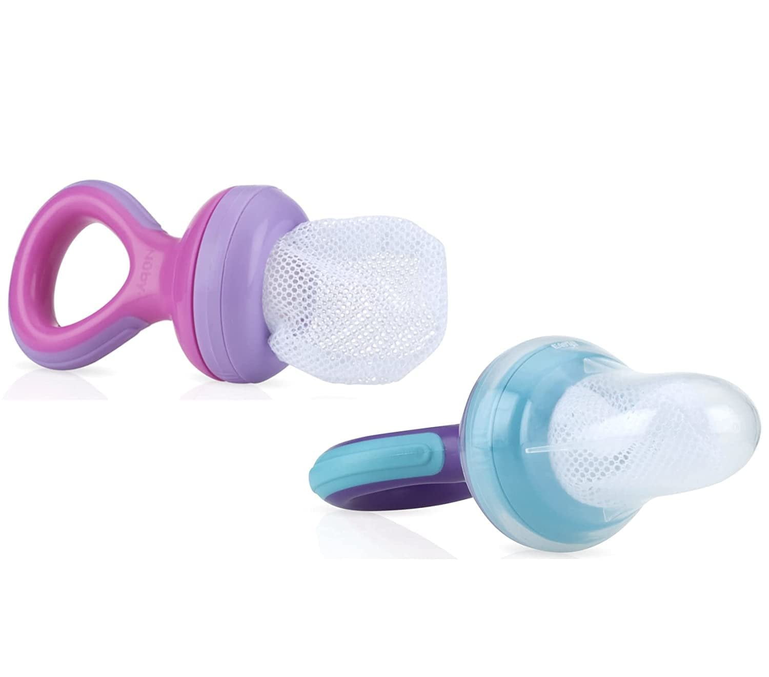 Nuby Nibbler Mesh First Soft Foods Feeder, 2pk, Pink/Purple - Walmart.com