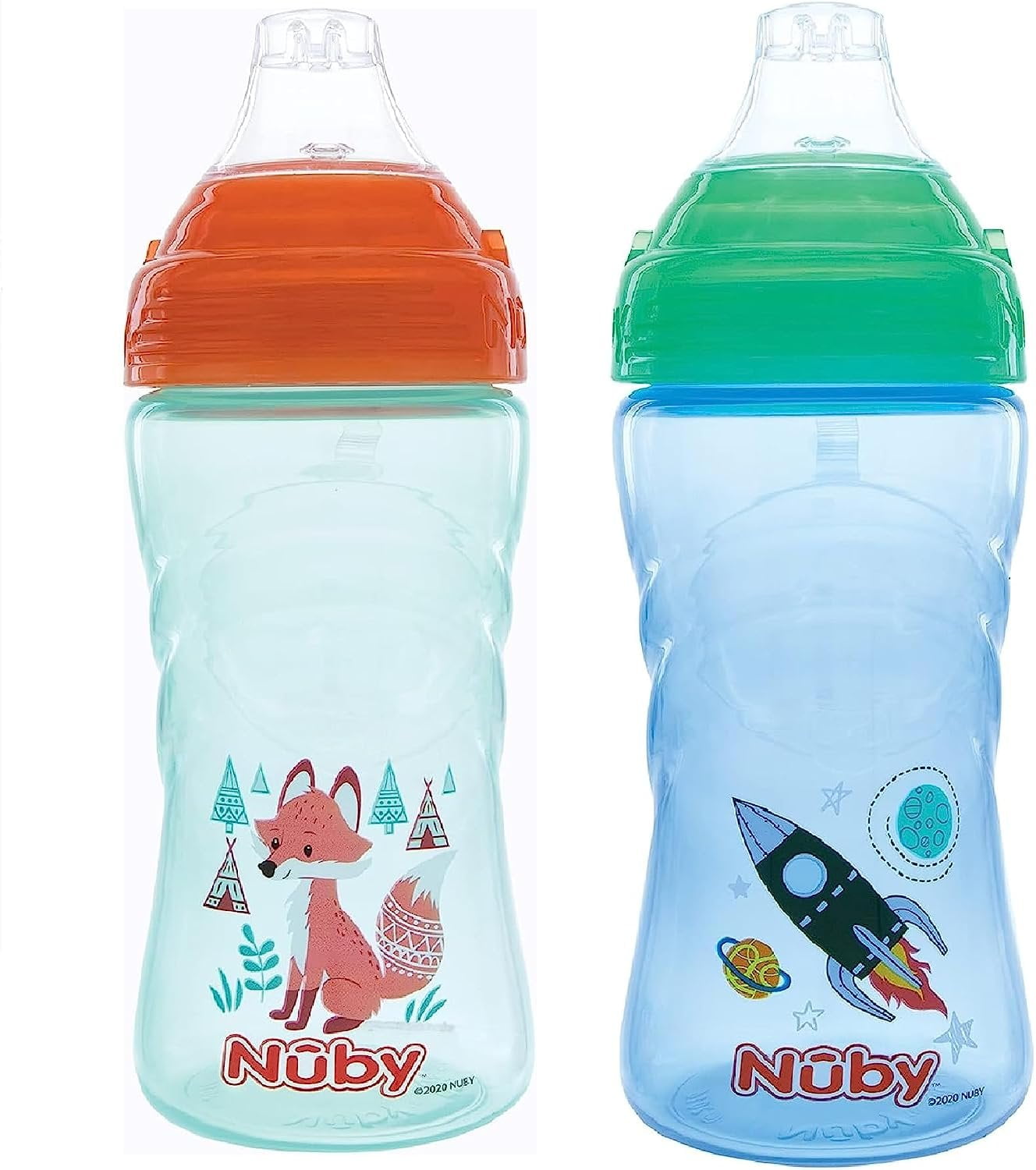 Nuby No Spill Printed Thirsty Kids No-Spill Sip-it Sport Cup with Soft ...