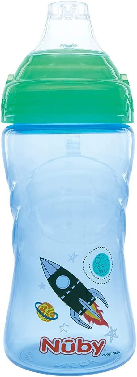 Nuby No Spill Printed Thirsty Kids No-Spill Sip-it Sport Cup with Soft Spout and Lid - 12oz ...