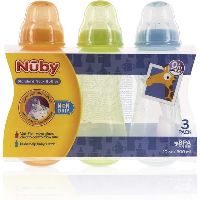 Nuby Non-Drip 3-Stage Wide Neck Bottle to Cup, 8 Ounce Orange/Green/Aqua - Walmart.com