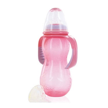 Nuby 3-Pack Non-Drip Standard Neck Bottles (10 oz.) - red/green, one ...