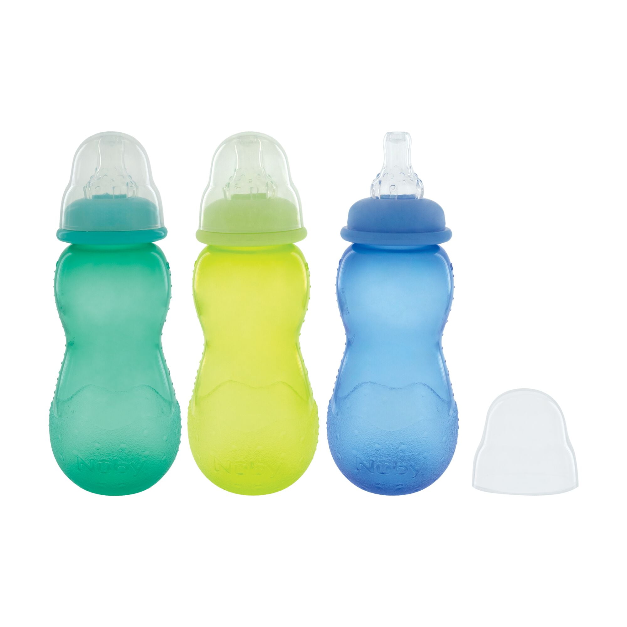 Nuby Non-Drip Standard Neck Bottle for Infants, 10 fl oz, 3 Count, Multicolor Bottles - Walmart.com