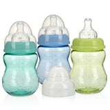 Nuby Baby Bottle Set of 3 with Wide Neck, 8 fl oz, Anti-Colic, BPA-Free - Walmart.com