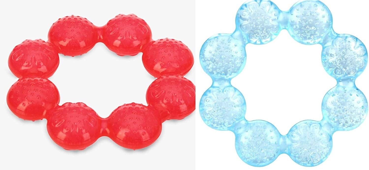 Nuby Pur Ice Bite Soother Ring Teethers Blue/Red - Walmart.com