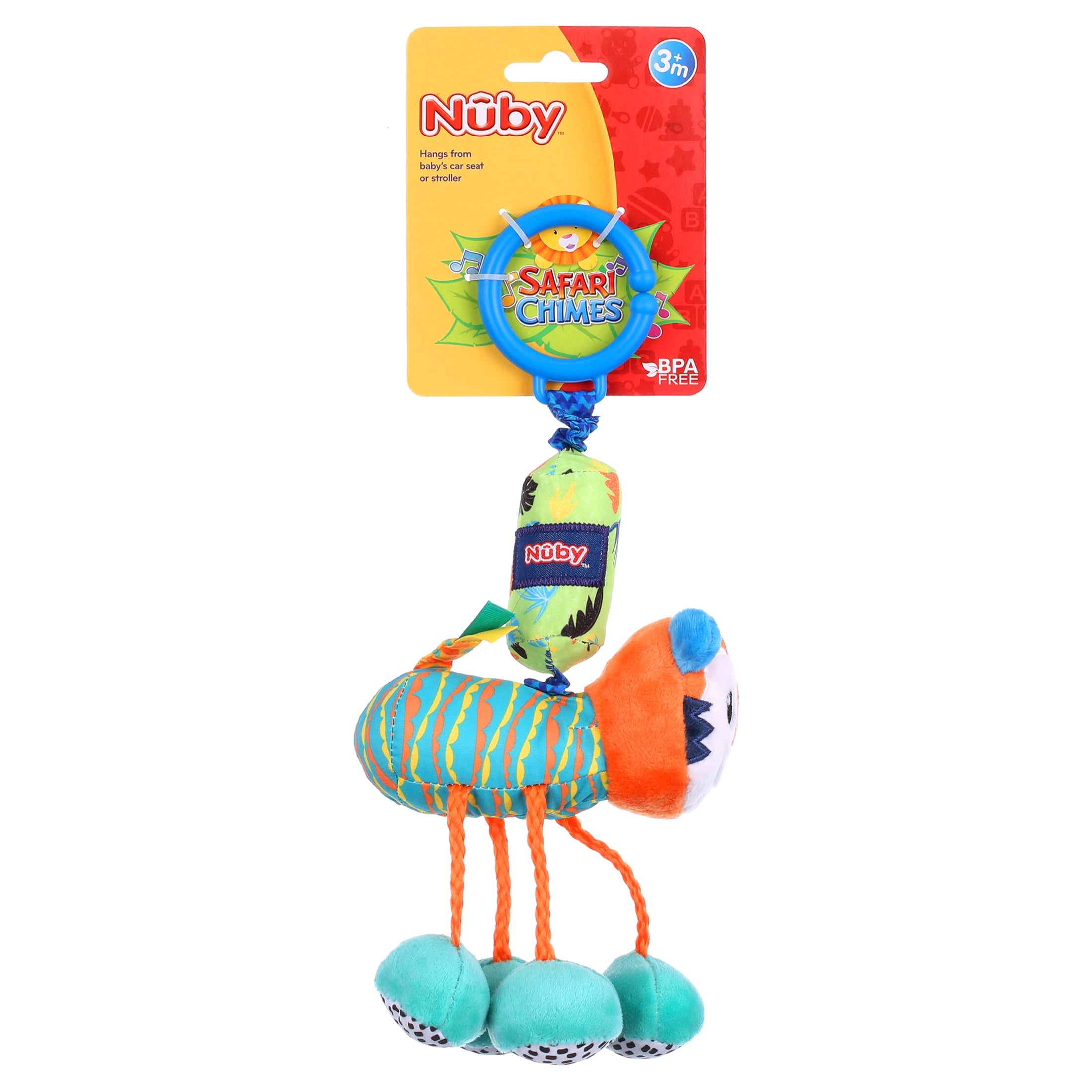 Nuby Safari Chimes Toy with Inner Bell and C-hook, Tiger - Walmart.com