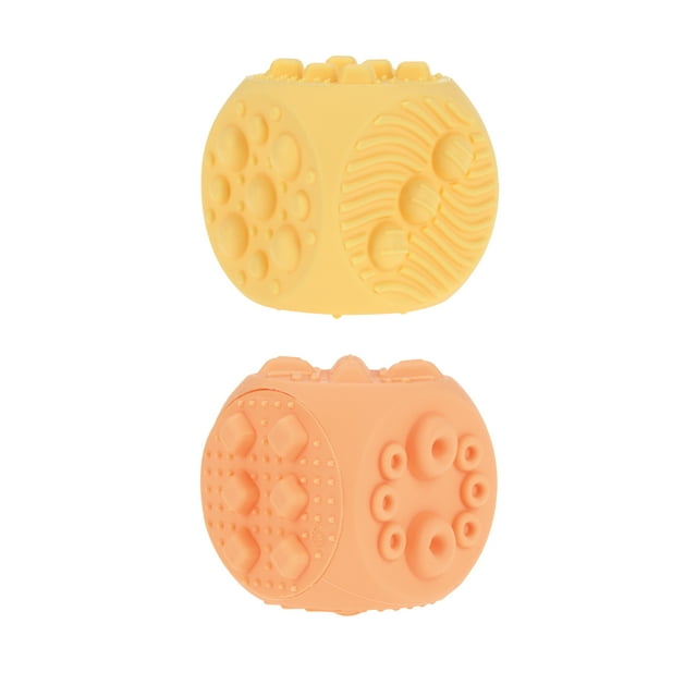 Nuby Silicone Block Poppers Sensory Teether Toy for Infants, Yellow ...