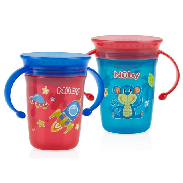 Nuby Sipeez 360 Wonder Spoutless Trainer Sippy Cup - 2 pack - Walmart.com