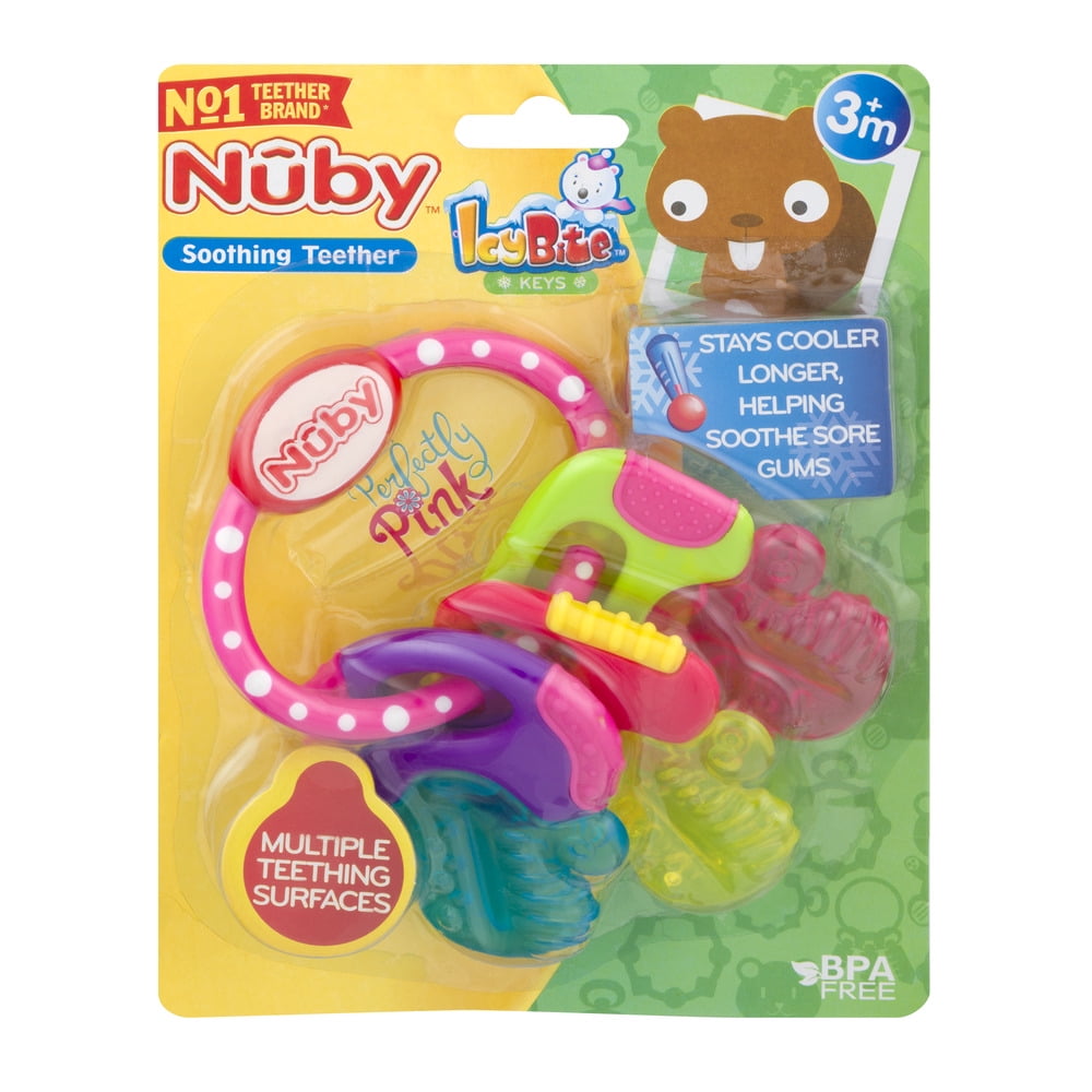 Nuby Baby Teething Toy, IcyBite Keys for Infants and Kids, 3+ Months ...