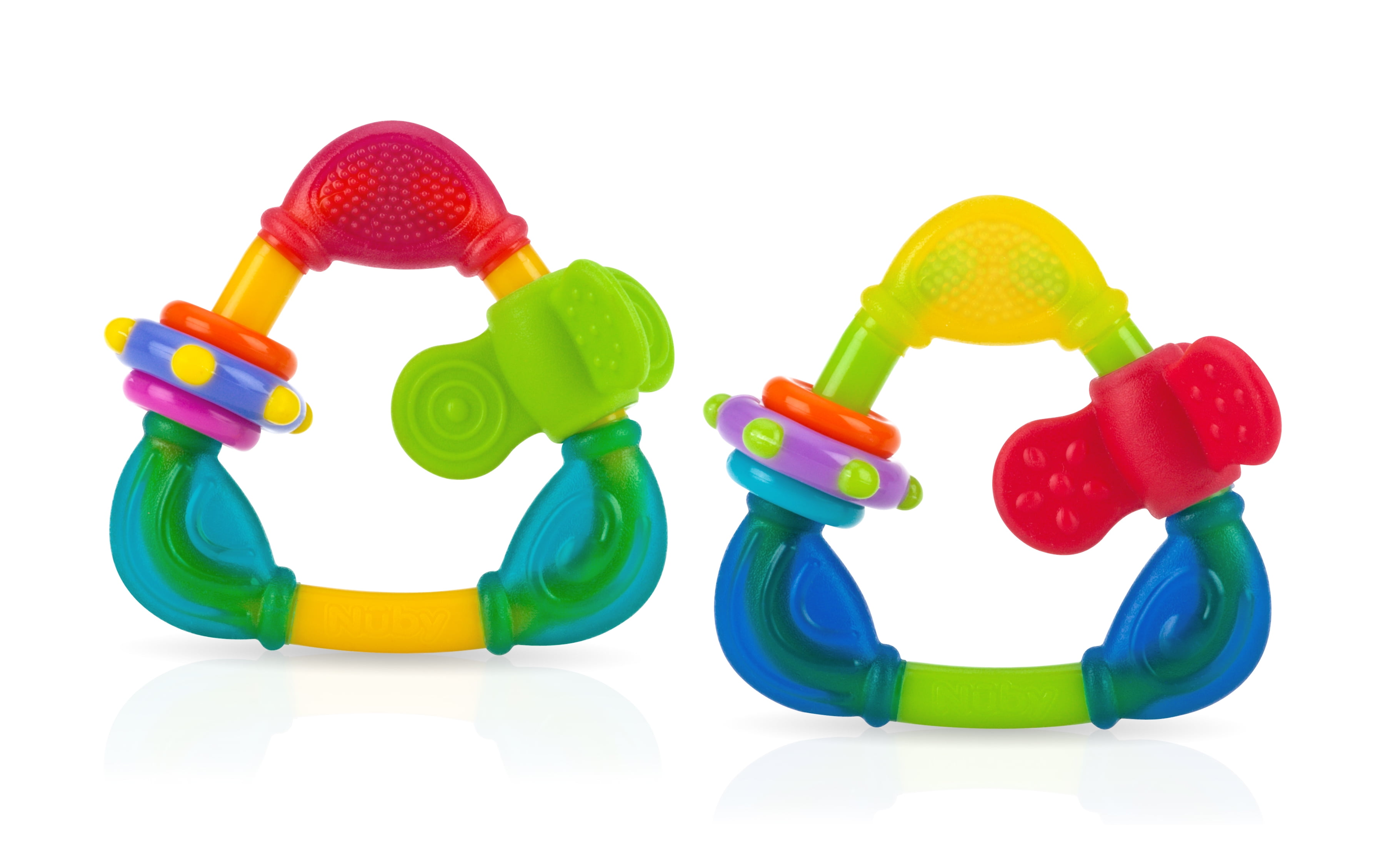 Nuby Spin N' Teethe Triangle Teether for Babies, Multicolor Infant ...