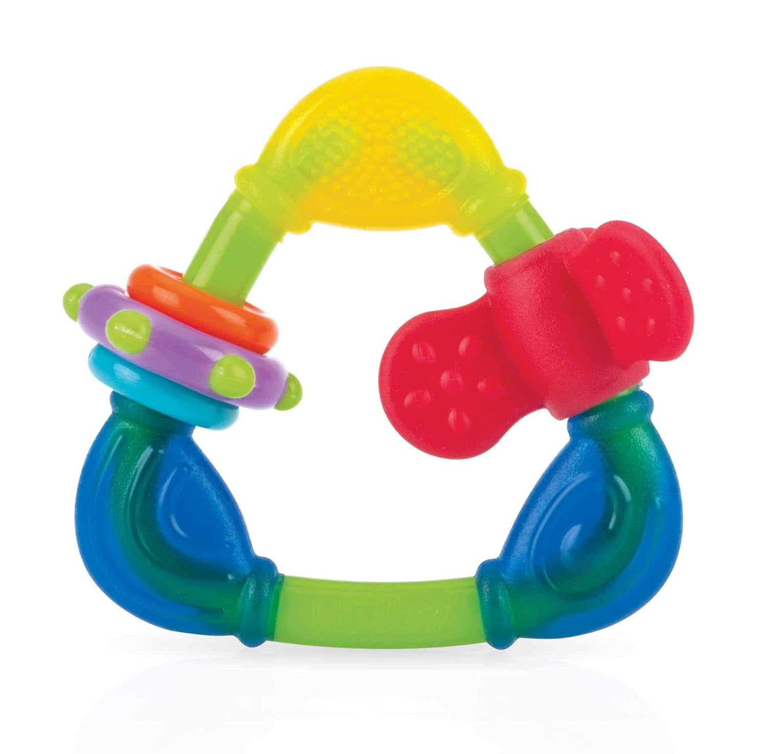 Nuby Spin N' Teethe Triangle Teether for Babies, Multicolor Infant ...