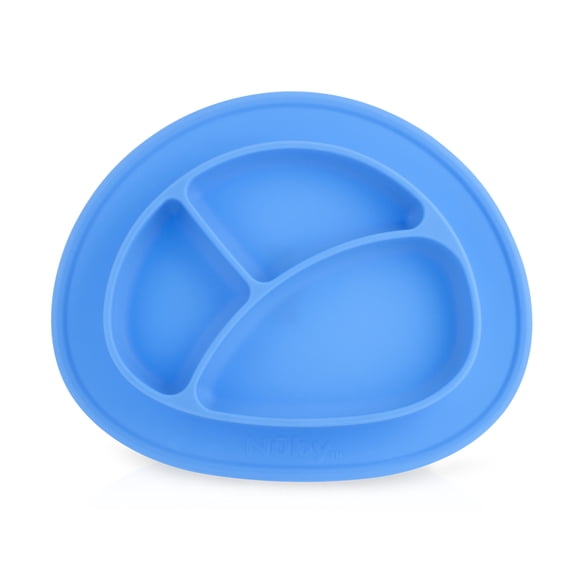 Nuby Sure Grip Silicone Miracle Mat Section Plate Blue - Walmart.com