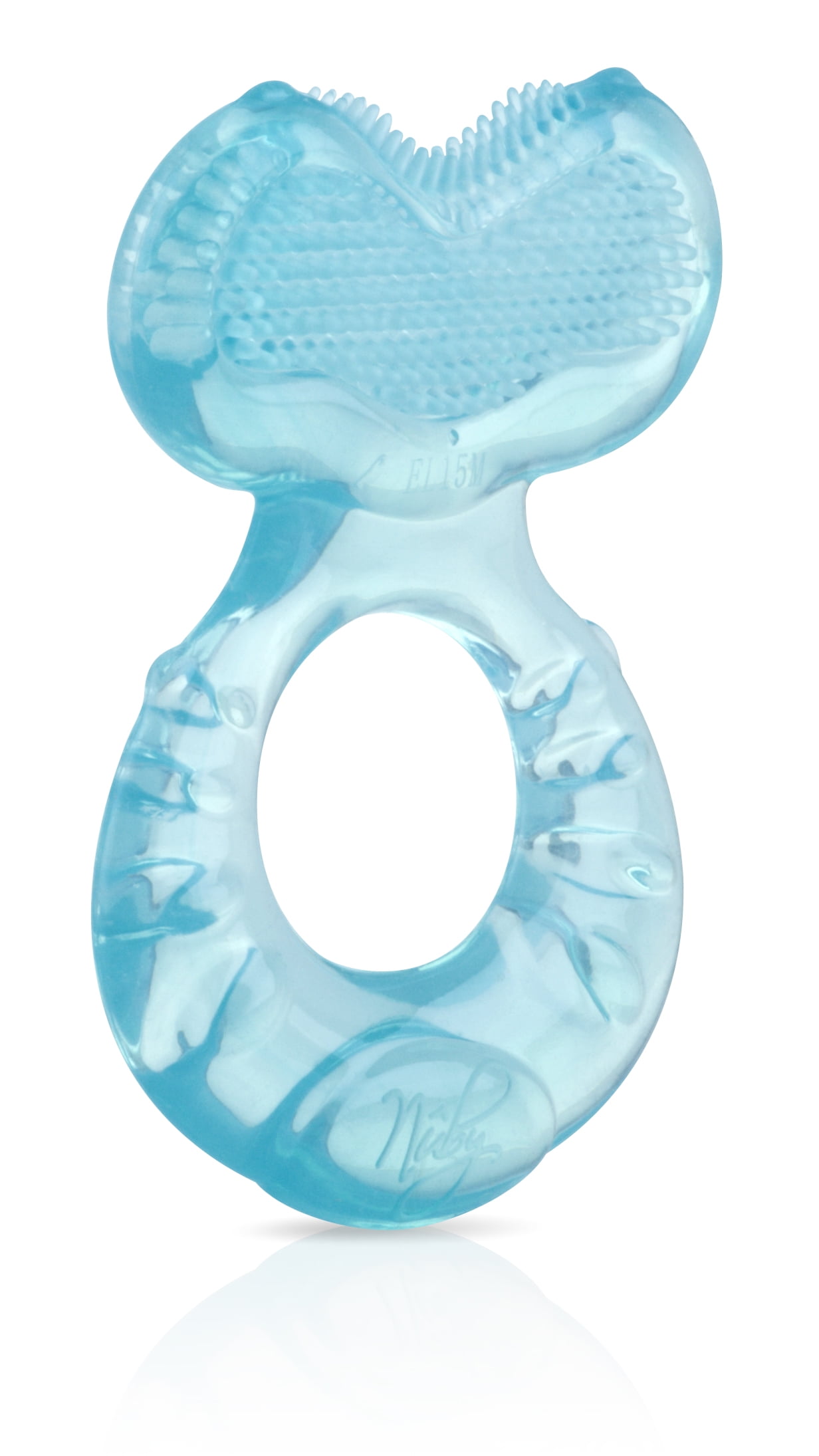 Nuby Teethe-eeze Silicone Teether Toy for Infants, Aqua Baby Teether ...