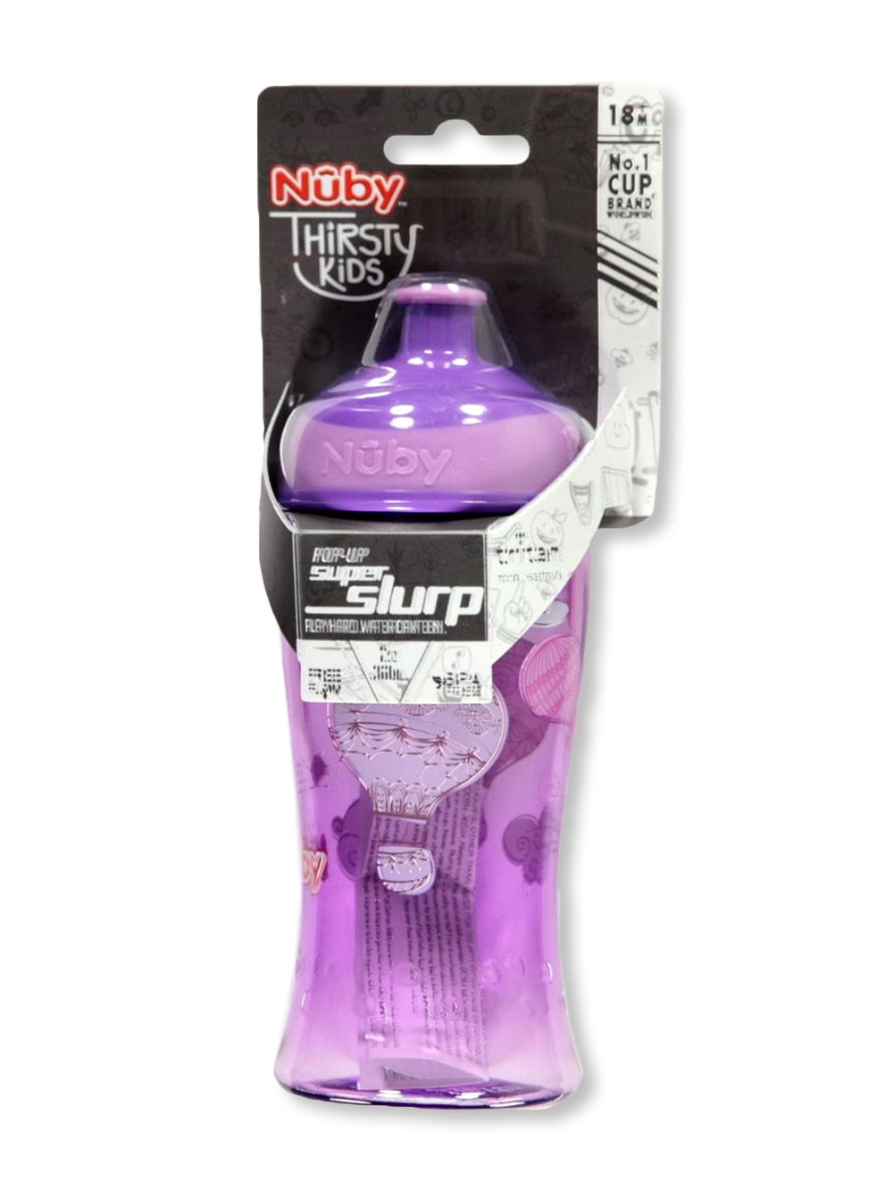 Nuby Thirsty Kids Super Slurp Cup (12 Oz.) - Purple, One Size - Walmart.com