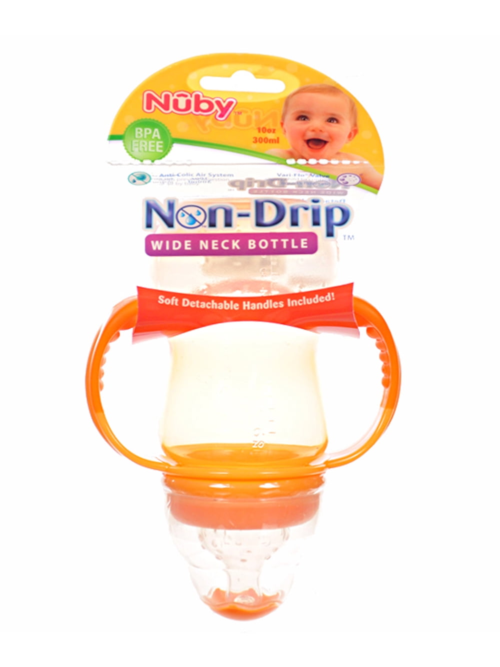 Nuby Wide Neck 3-Stage Nurser Set (8 Oz.) - orange, one size - Walmart.com