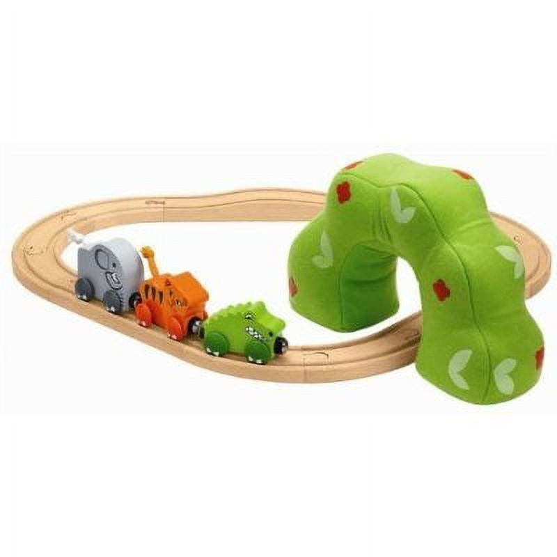 Nuchi Wooden Railway / 15-piece Baby's First Jungle Train Set - Walmart.com