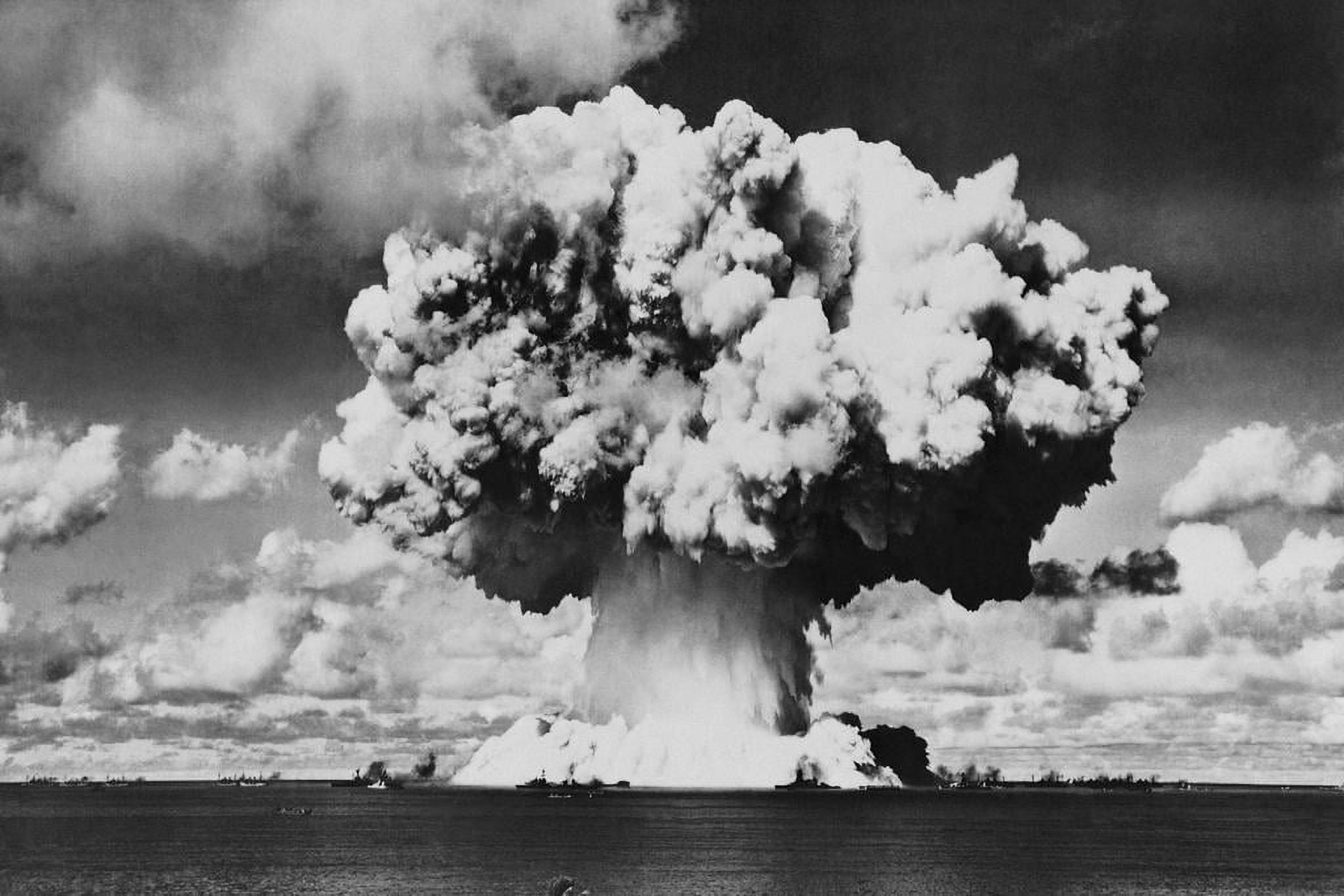 Nuclear Bomb Explosion Baker Day Test B&W Photo Photograph Cool Wall ...