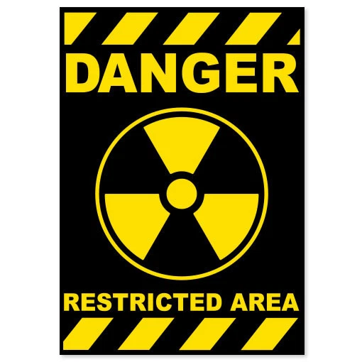 Nuclear Danger Warning Sign Sticker Decal Phone Decal Water Bottle ...