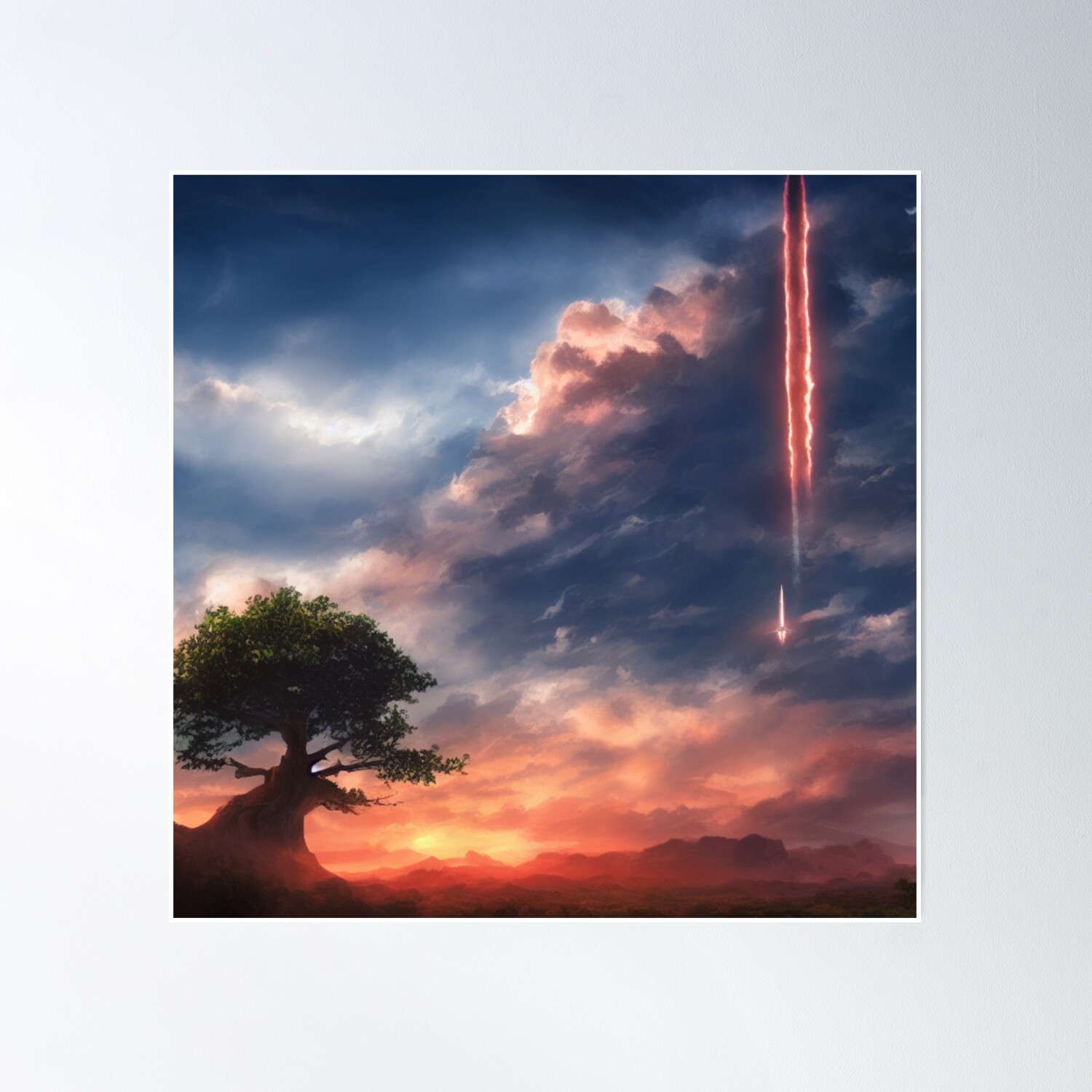 Nuclear Fallout - A Single Tree Stands Poster Wall Art, Modern Wall ...