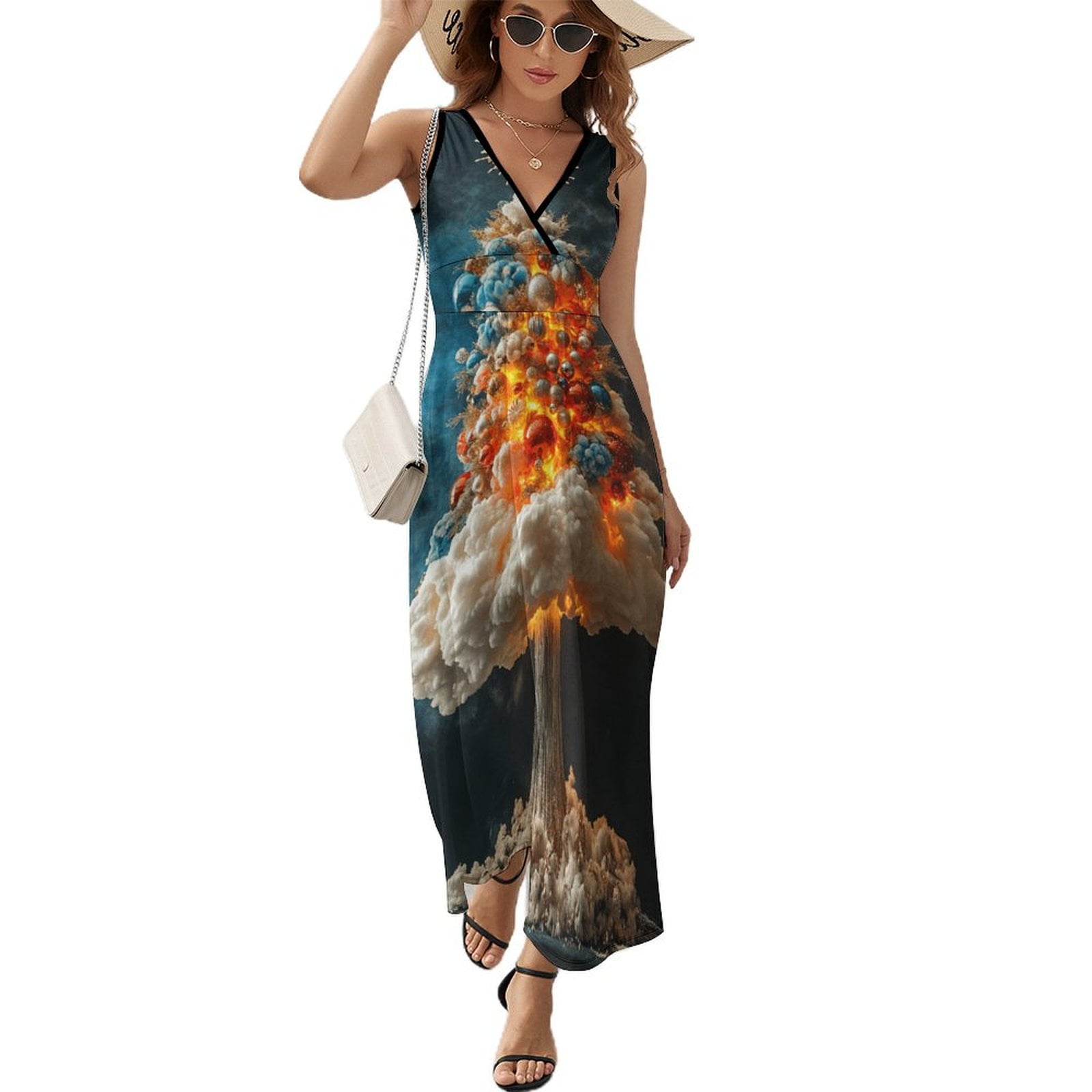Nuclear Mushroom Cloud Art Sleeveless Dress Women's Summer Suit Dresses ...