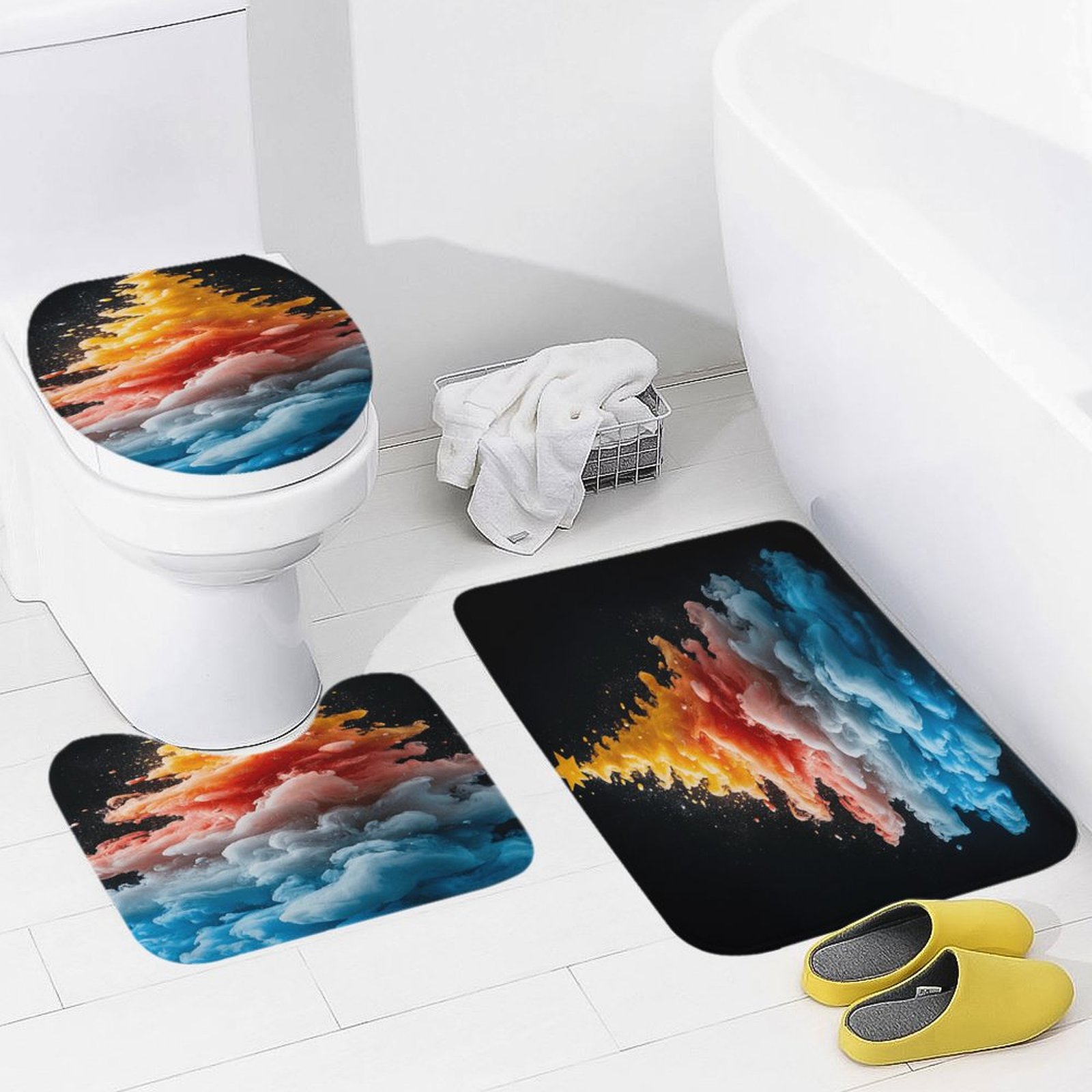 Nuclear Mushroom Cloud Bathroom Mats Set 3-piece Bath Mats , Floor Rug ...